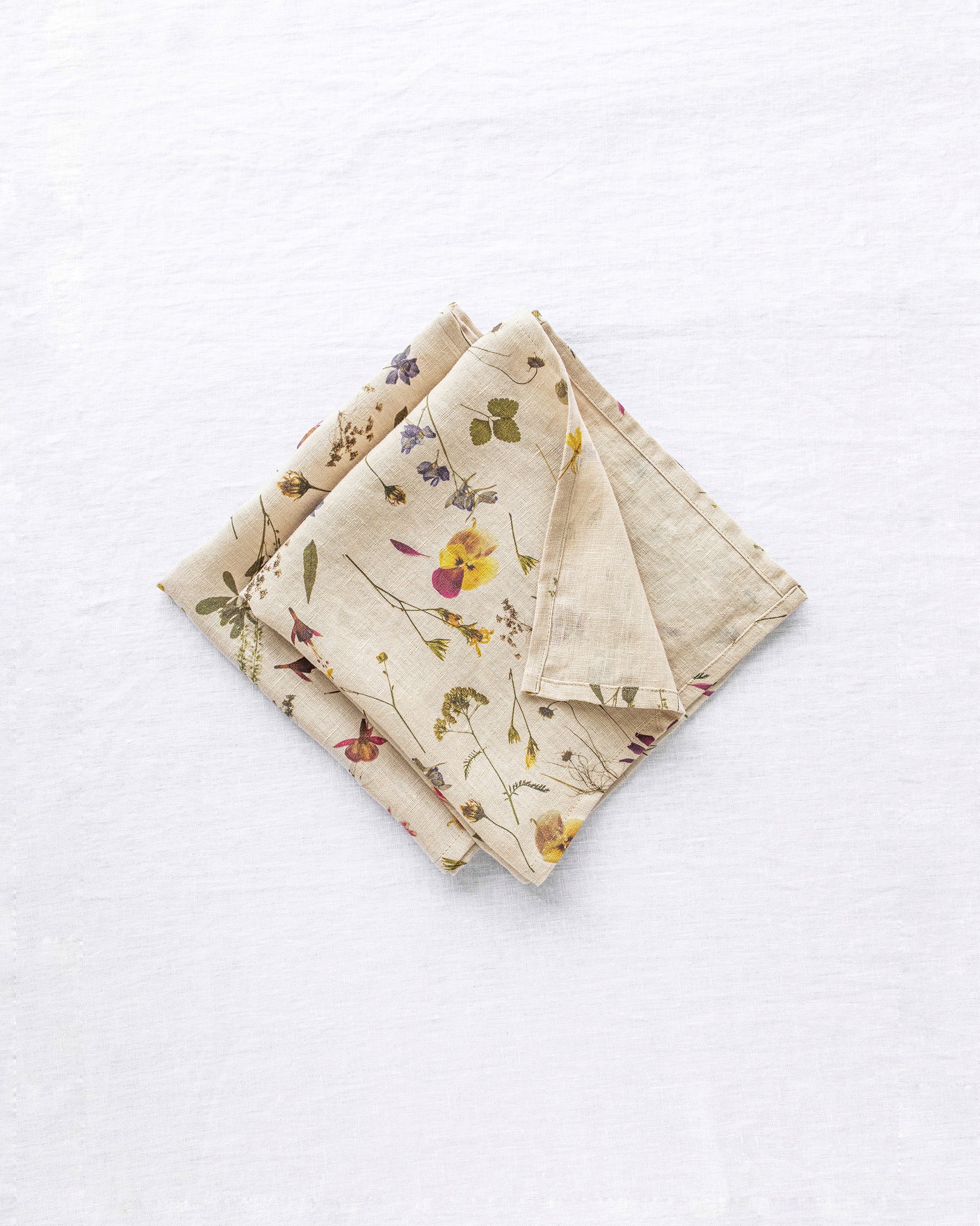 Botanical Print Linen Napkin Set | MagicLinen
