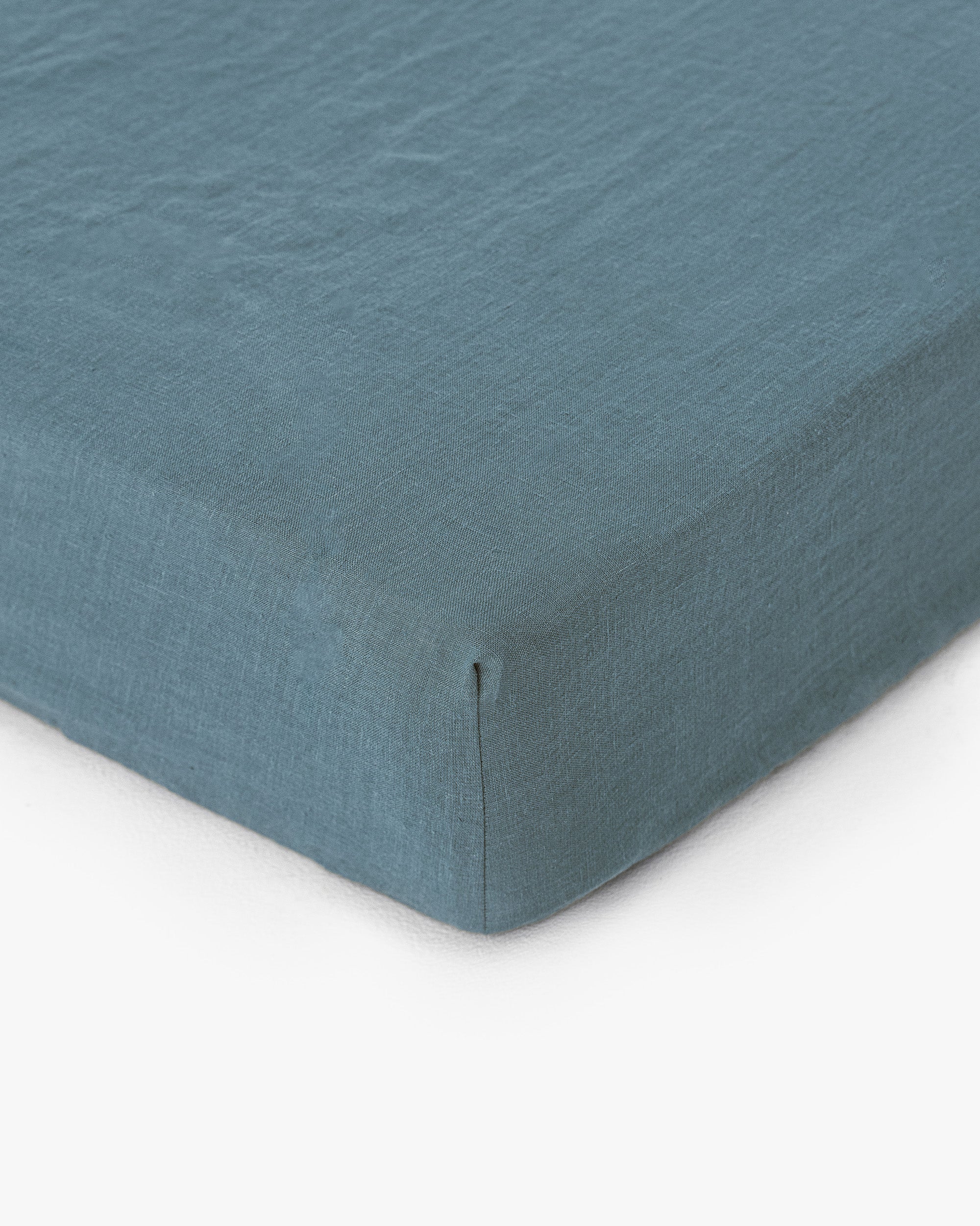 Grey Blue Linen Fitted Sheet | MagicLinen