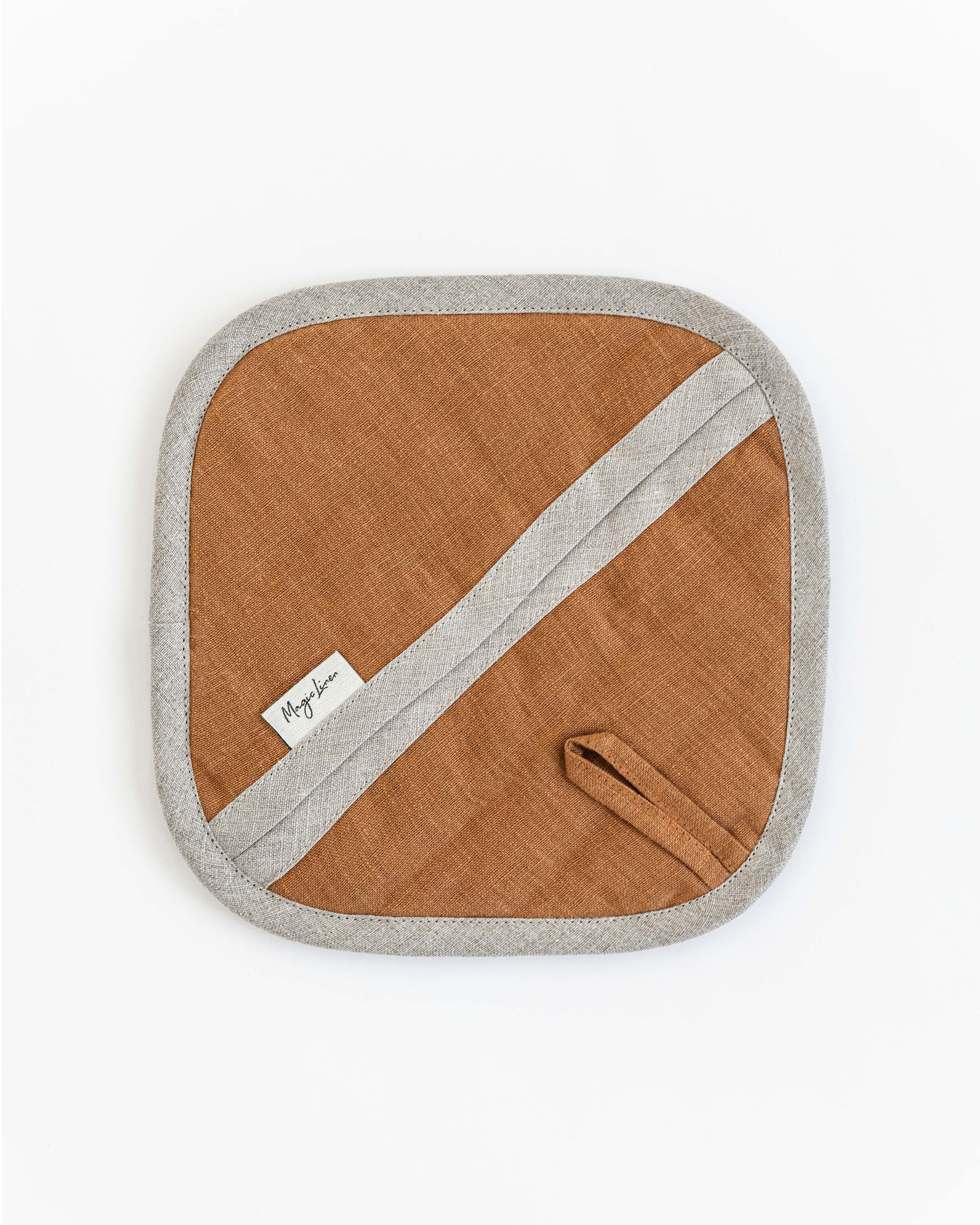 Linen Pot Holder in Cinnamon | MagicLinen