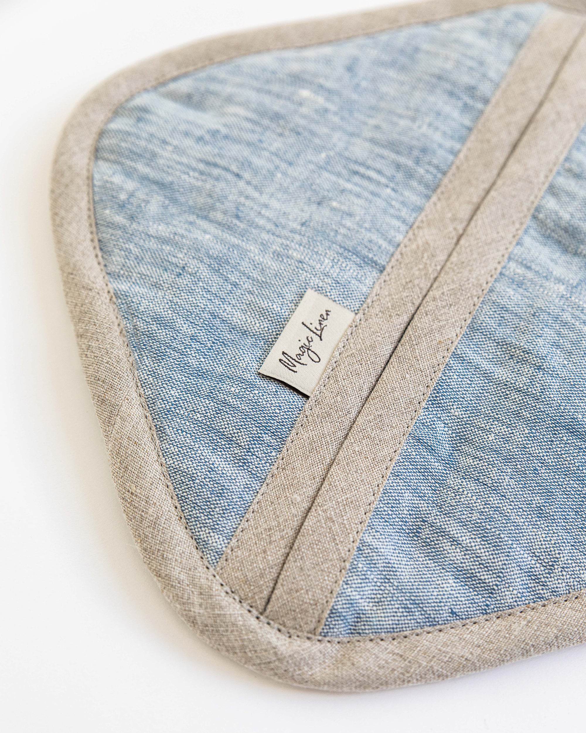 Linen Pot Holder in Blue melange | MagicLinen