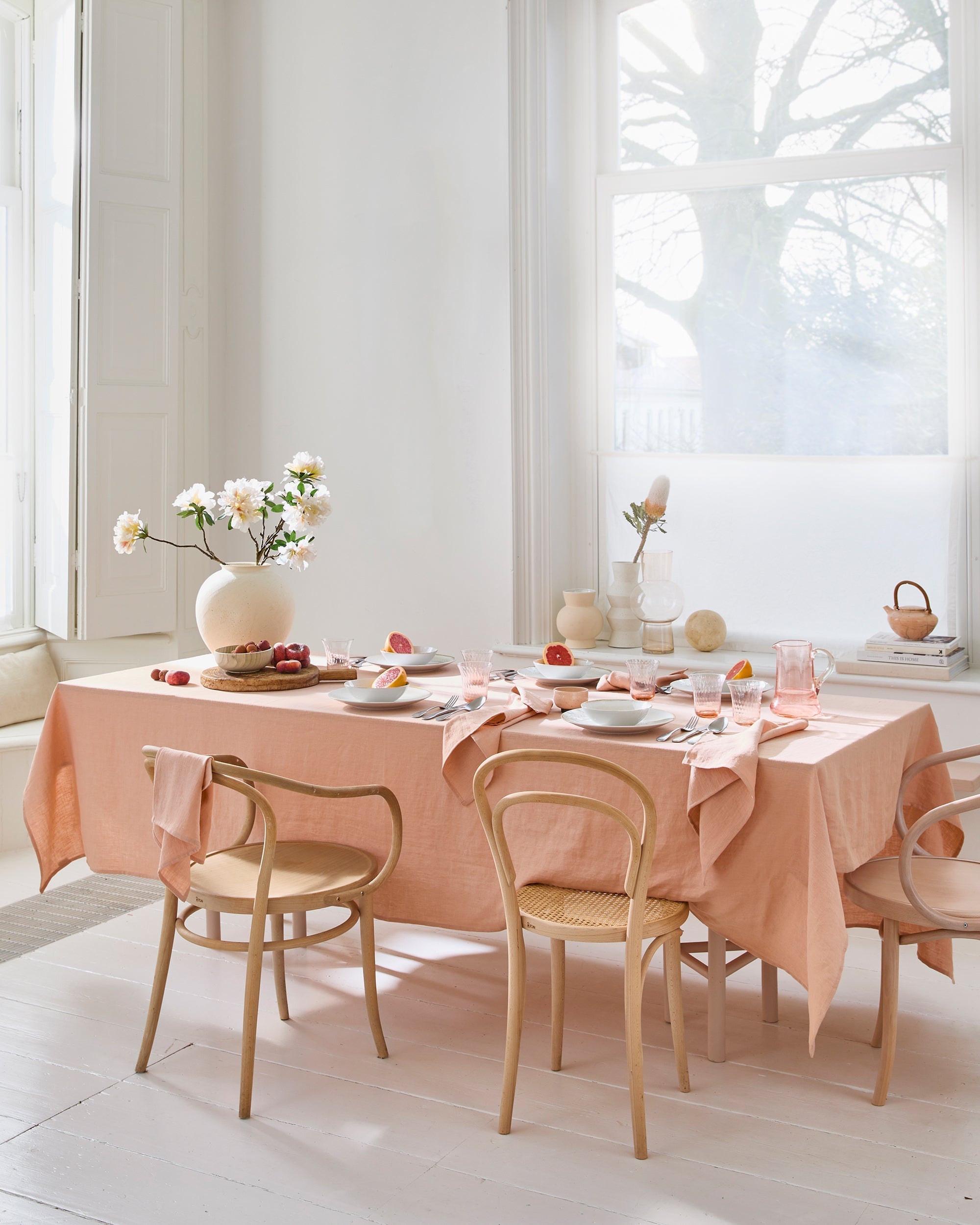 Peach Linen Tablecloth | MagicLinen