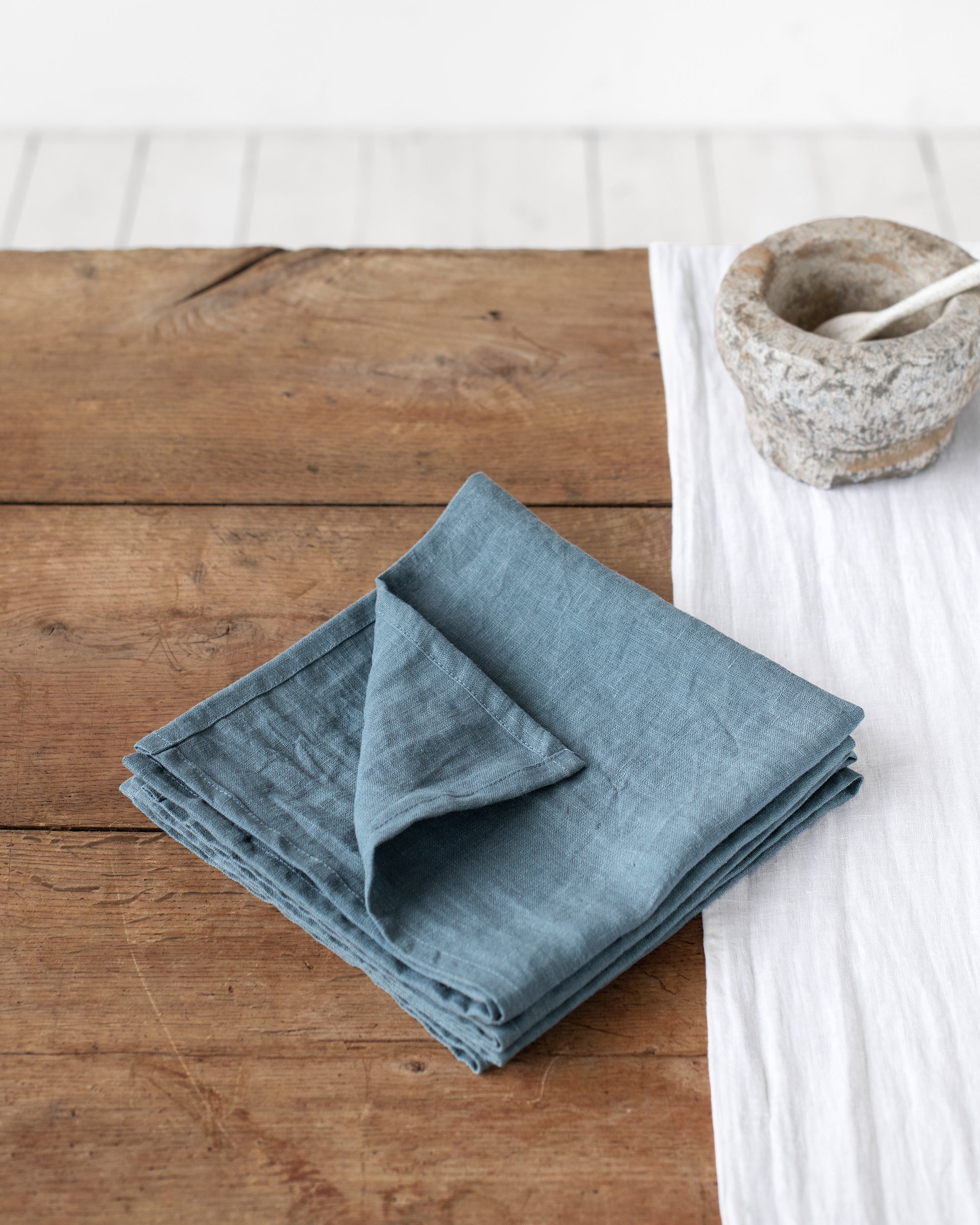 Grey Blue Linen Napkin | MagicLinen