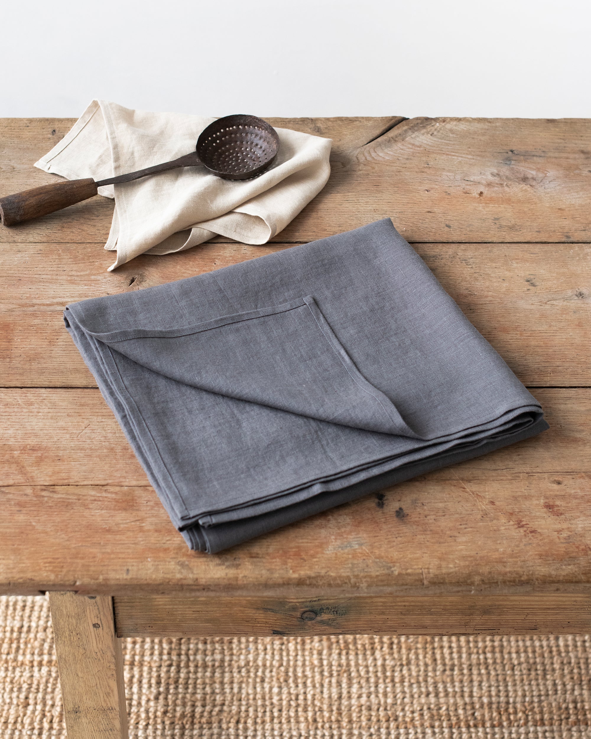 Charcoal Gray Linen Tablecloth | MagicLinen