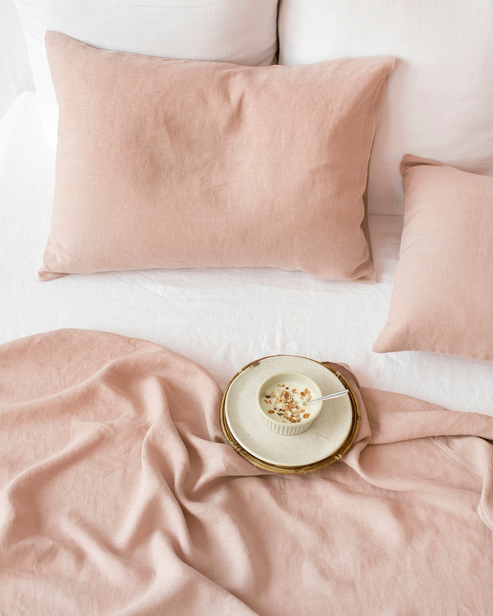 Peach Linen Pillow Cover | MagicLinen