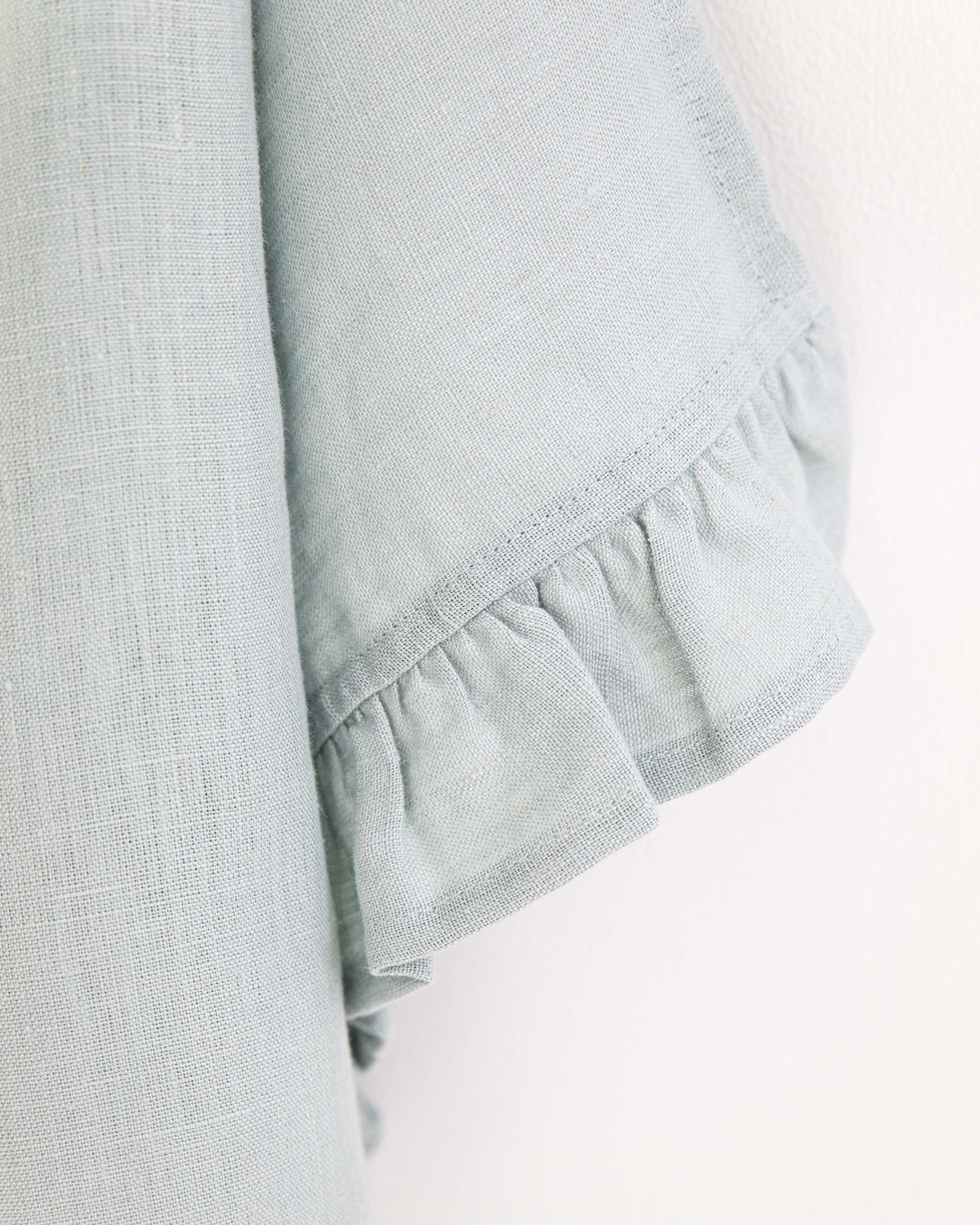 Ruffle Linen Dish Towel Various Options in Dusty blue | MagicLinen