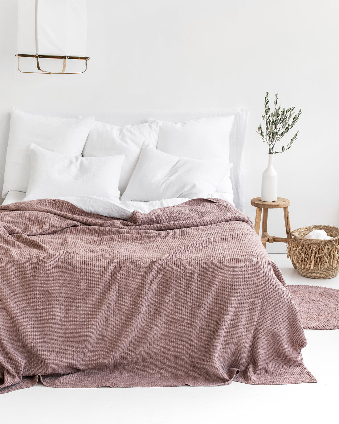 Dusty Pink Waffle Blanket | MagicLinen